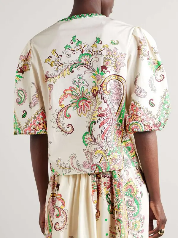 Etro Printed Cotton-poplin Blouse