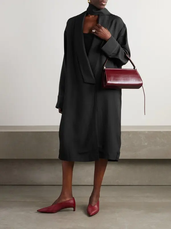 Carven Scarf-detailed Crepe Midi Dress