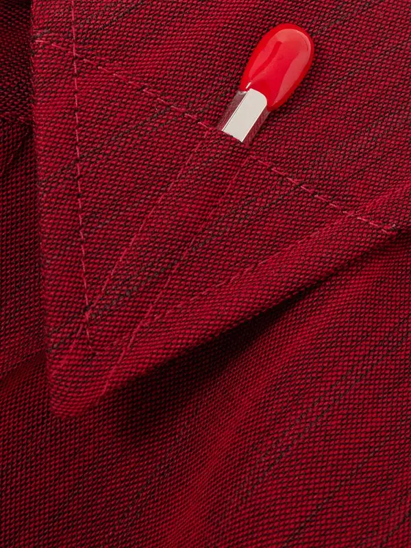 Bottega Veneta Embellished Striped Wool-blend Shirt - Red