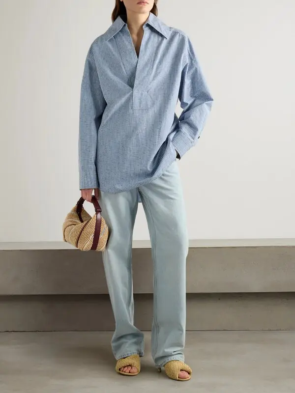 Bottega Veneta Oversized Striped Cotton-blend Shirt