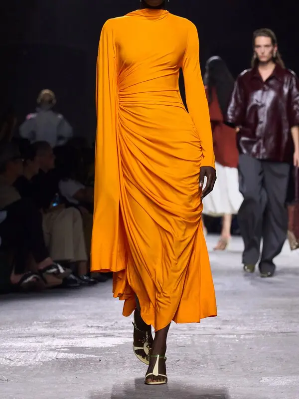 Bottega Veneta Draped Gathered Jersey Maxi Dress