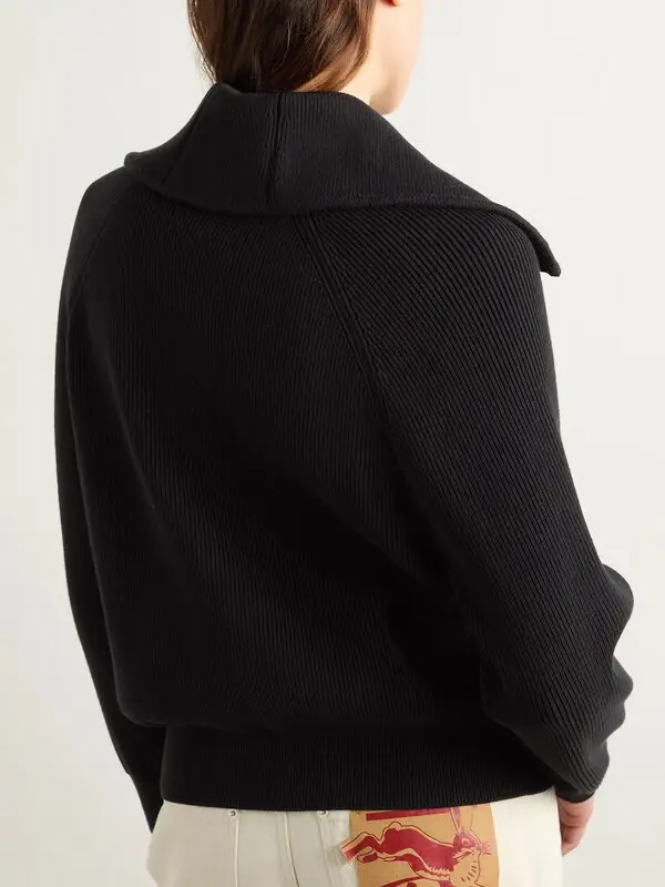 Bottega Veneta Ribbed Cotton Cardigan - Black