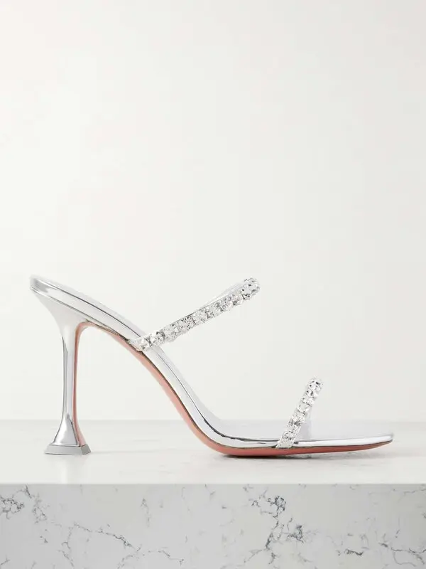 Amina Muaddi Gigi Crystal-embellished Mules