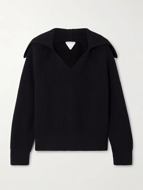 Bottega Veneta Ribbed Cotton-blend Sweater - Black