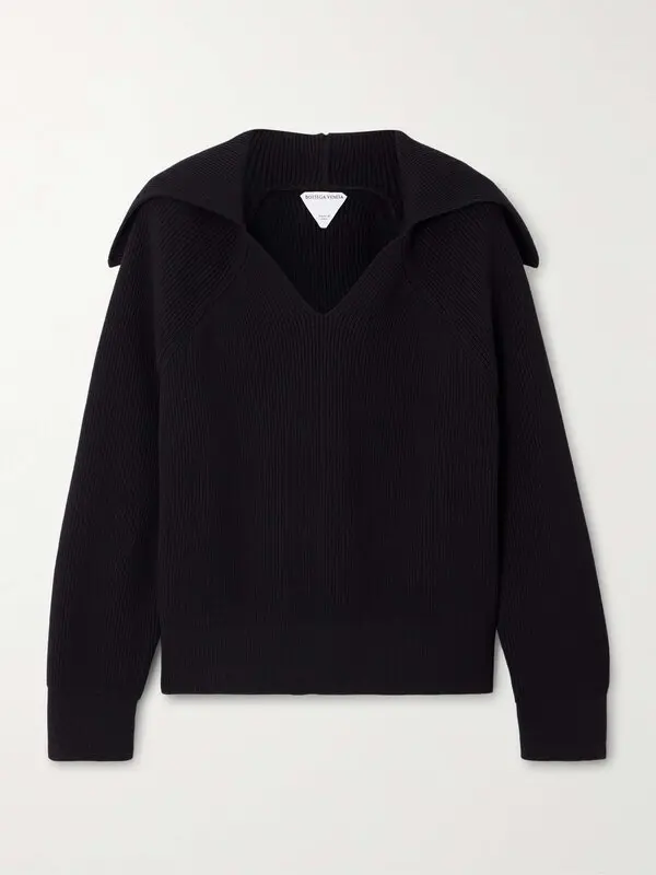 Bottega Veneta Ribbed Cotton-blend Sweater - Black