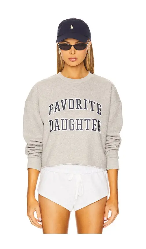FAVORITE DAUGHTER Cropped Collegiate Sweatshirt