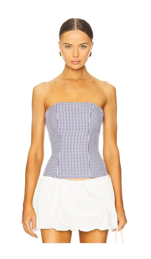 MORE TO COME Tina Corset Top - Navy