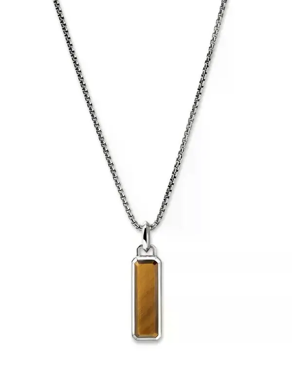 John Hardy Tiger Eye Talisman Necklace - Silver