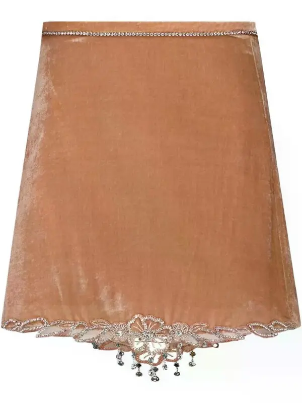 Rabanne Crystal-embellished Skirt - Neutrals