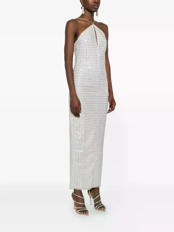 ROTATE BY BIRGER CHRISTENSEN Beaded Maxi Dress