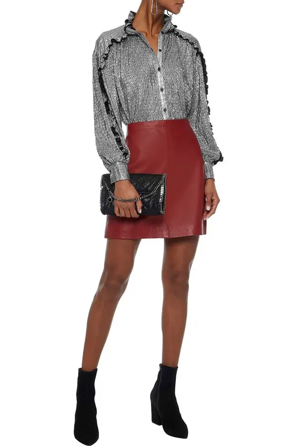 Antik Batik Kimmy" Crinkled Lamé Ruffled Shirt