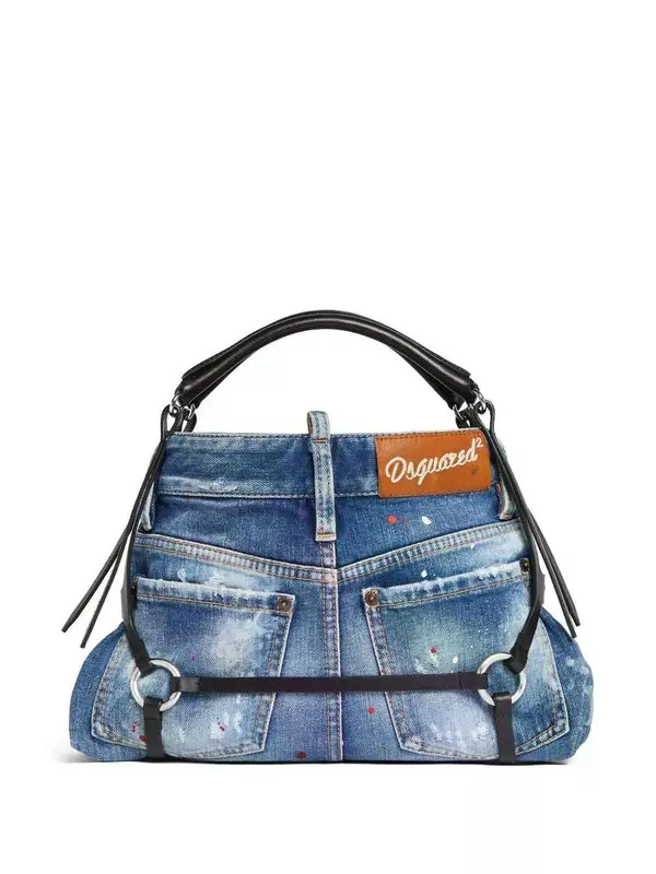 Dsquared2 Leather-trim Denim Tote Bag