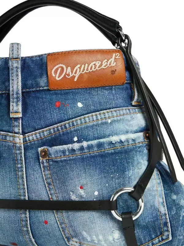 Dsquared2 Leather-trim Denim Tote Bag