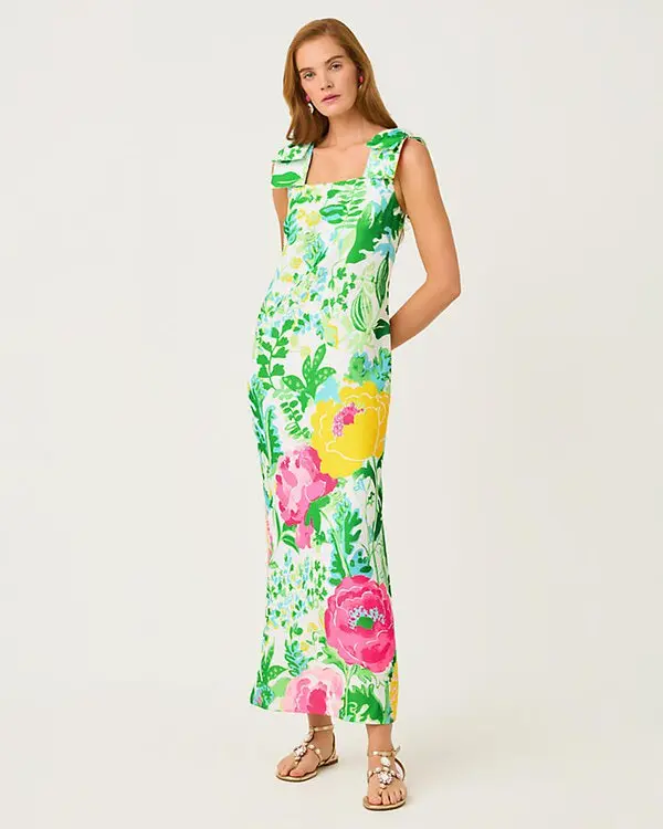 LILLY PULITZER Bernice Maxi Dress - Multi Poppy Party Engineered Woven Maxi Dress