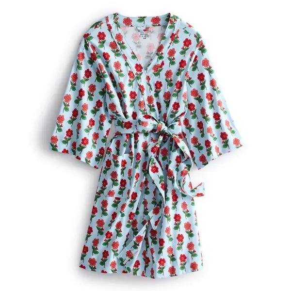 VERA BRADLEY Disney Knit Robe In Mickey Meadow Ditsy - Blue/red
