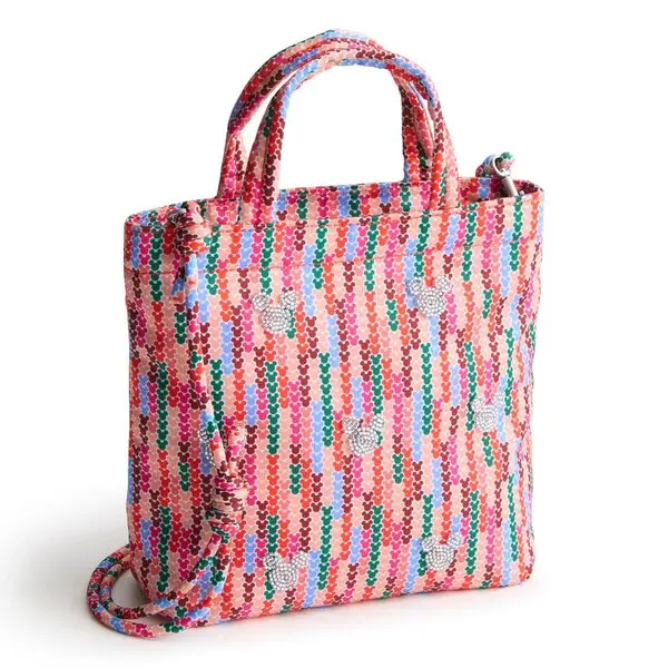 VERA BRADLEY Disney Mickey Meadow Stripe Mini Original Tote Bag - Red