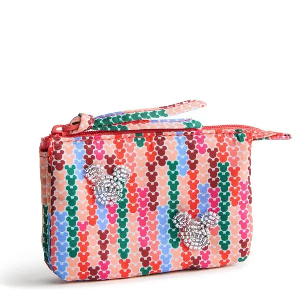 VERA BRADLEY Disney Accordion Card Case In Mickey Meadow Stripe - Red