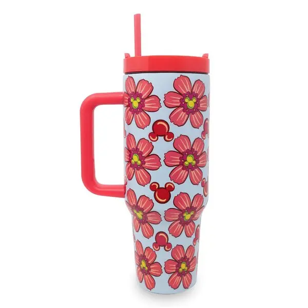 VERA BRADLEY Disney Stainless Steel Xl Tumbler W/handle In Mickey Meadow Daisy - Blue/red