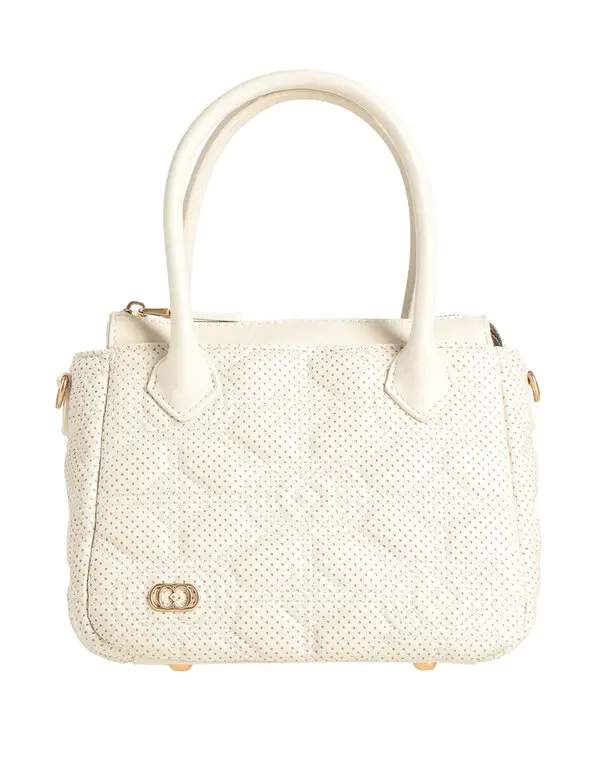 LA CARRIE Leather Tote With Logo Print - White