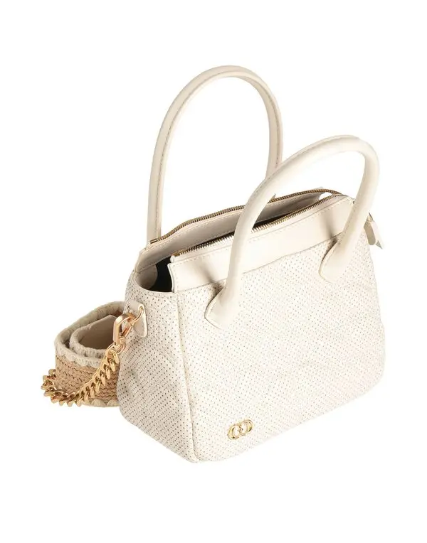 LA CARRIE Leather Tote With Logo Print - White