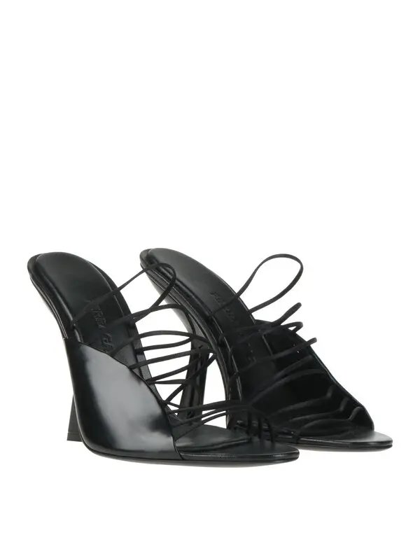 FERRAGAMO Lambskin And Calfskin Sandals - Black