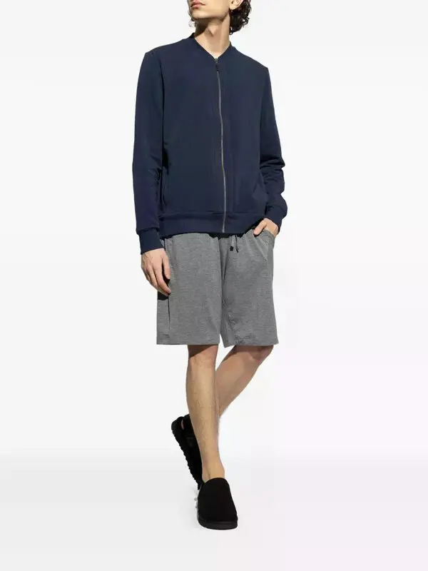 Hanro Mélange-effect Track Shorts - Grey
