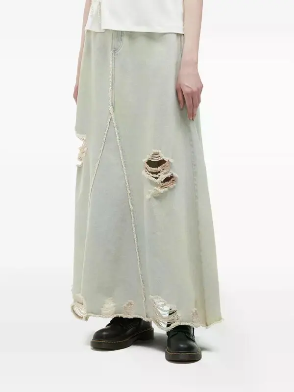 MUSIUM DIV. Distressed Denim Maxi Skirt