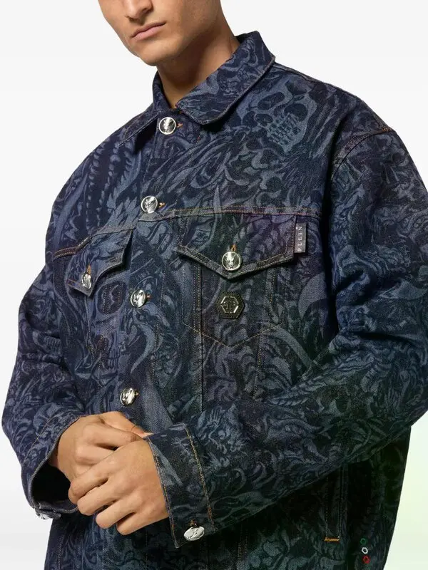 Philipp Plein Tattoo Denim Jacket