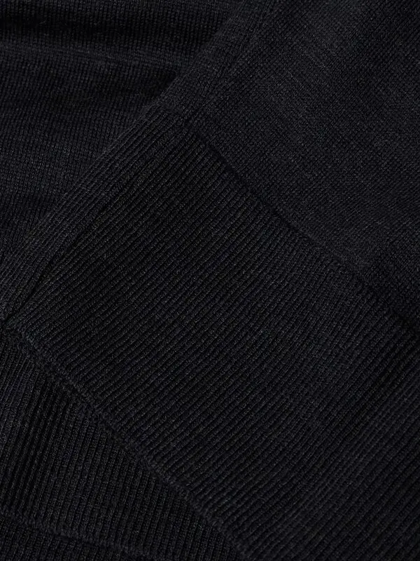 John Smedley Slim-fit Merino Wool Mock-neck Sweater - Black