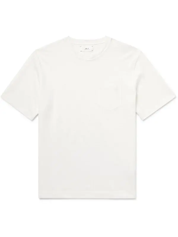 Mr P. Linen And Organic Cotton-blend T-shirt - White