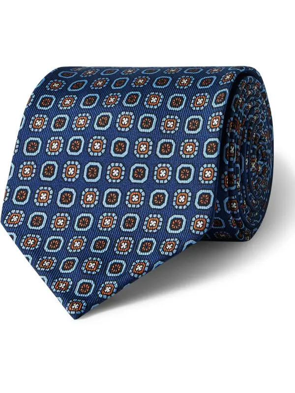 Rubinacci 8cm Silk-jacquard Tie - Blue