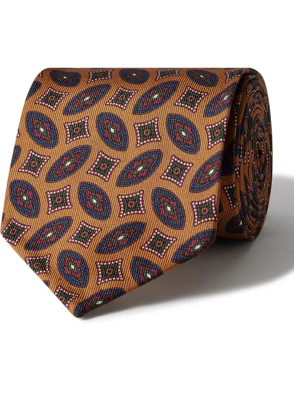 Rubinacci 8cm Silk-jacquard Tie - Brown