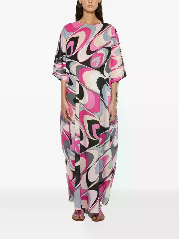 Emilio Pucci Onde-print Kaftan Dress