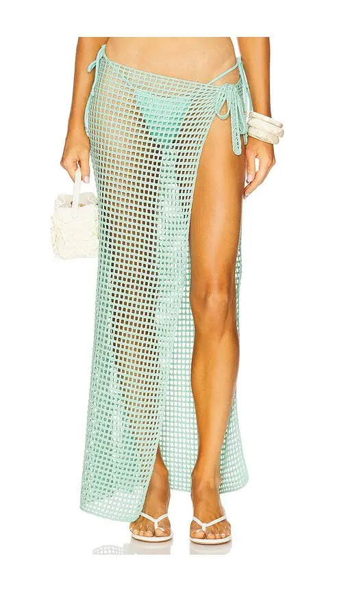 BANANHOT Midi Net Sarong In Teal - Aqua Marine