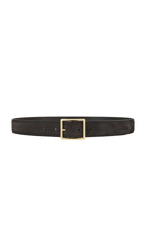 NILI LOTAN Gabriele Leather Belt - Espresso With Gold