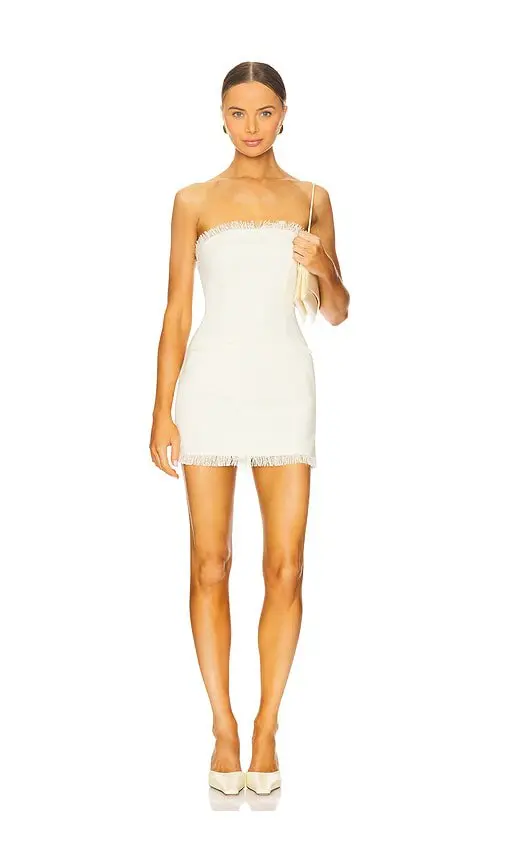 More to Come Houda Strapless Mini Dress in Cream - Size XL