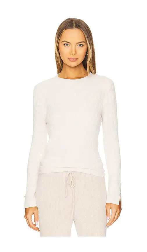 Barefoot Dreams Cozychic Ultra Light Ribbed Long Sleeve - Sand Dune