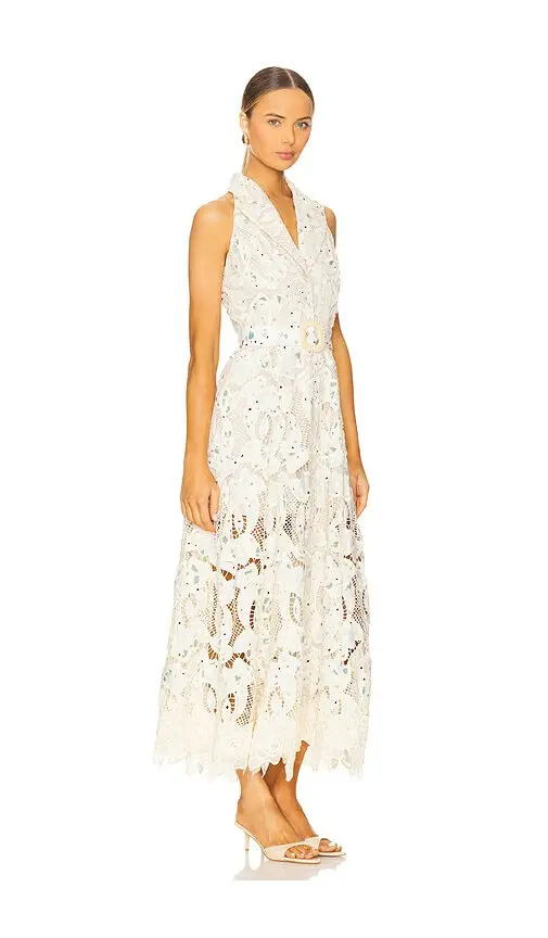 ELLIATT Maxi Dress With Pearl Button Closure And Belt