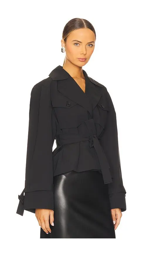 LAMARQUE Cropped Trenchcoat - Black