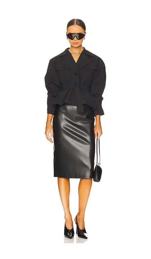 LAMARQUE Cropped Trenchcoat - Black
