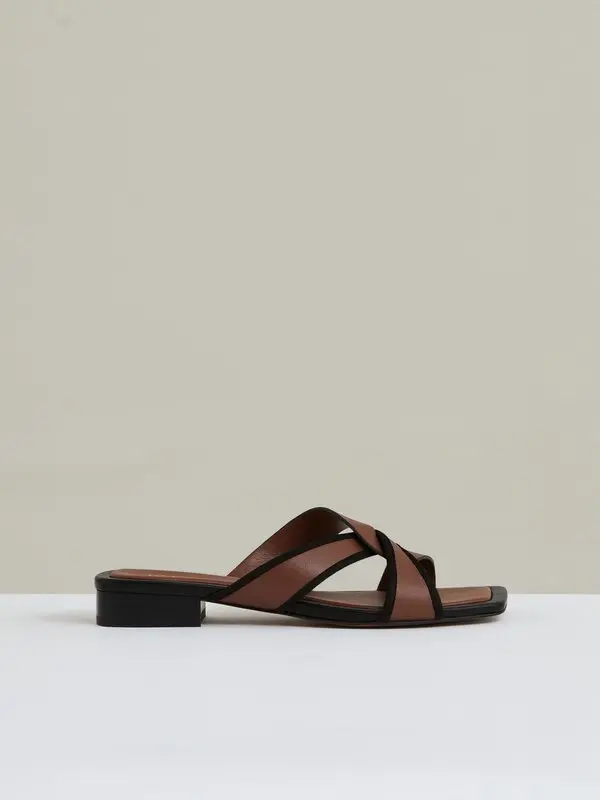 REISS Clara Leather Link-strap Sandals