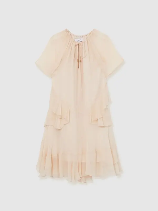 【海外限定】REISSワンピース☆Lexie Short Ruffle Flippy Dress Reiss Lexie Ruffle Mini Dress In Pink - 53% Off | Editorialist