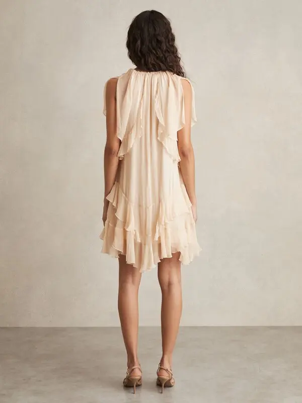 REISS Lexie Ruffle Mini Dress