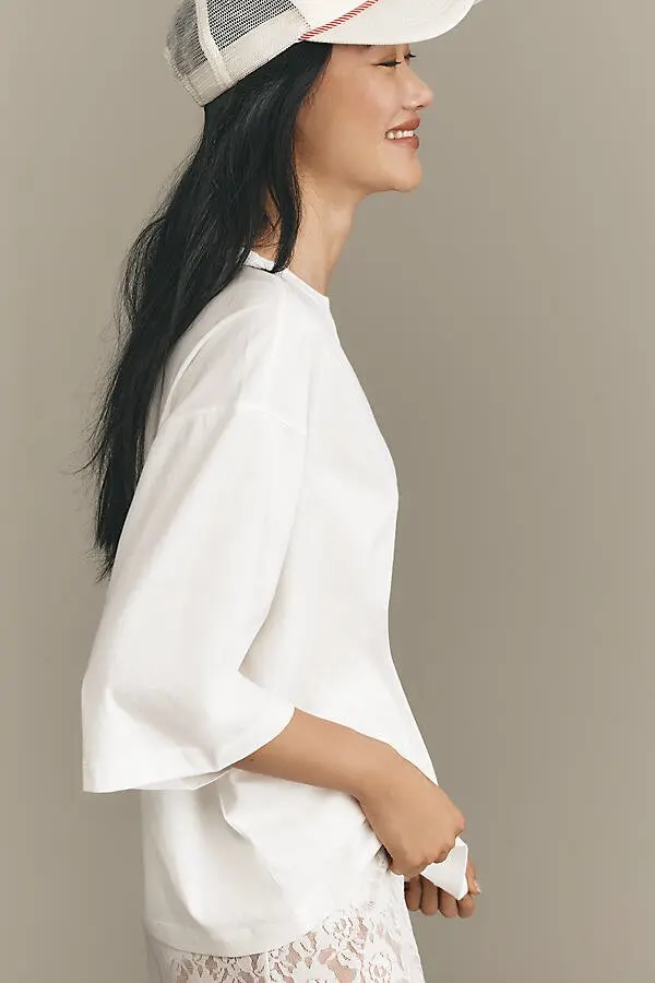 Maeve Relaxed Knit Top - White