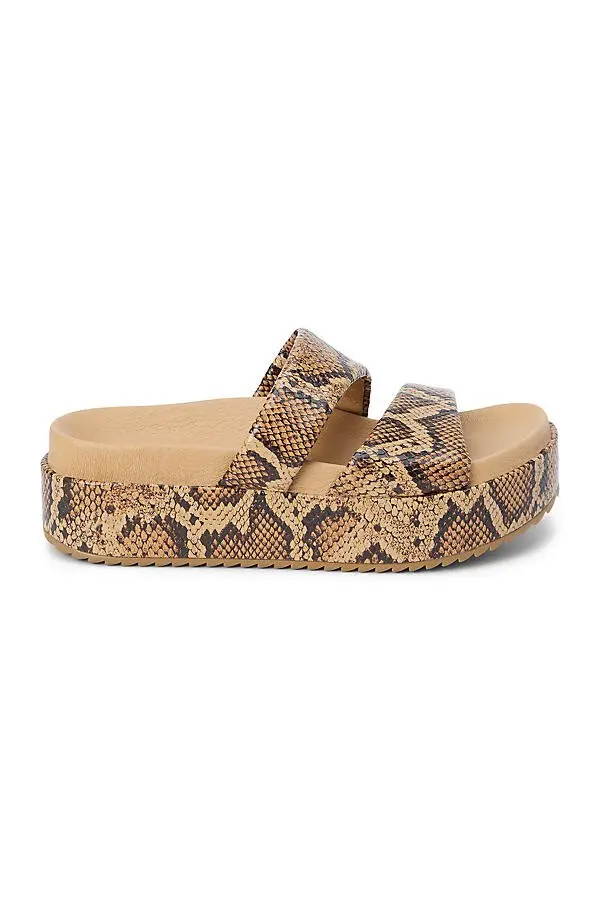 Matisse Blae Platform Slide Sandals - Brown Pattern