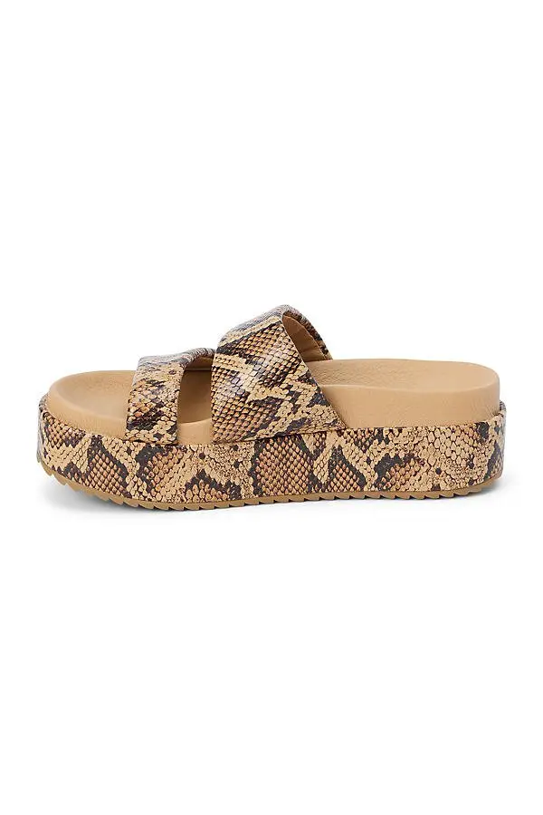 Matisse Blae Platform Slide Sandals - Brown Pattern