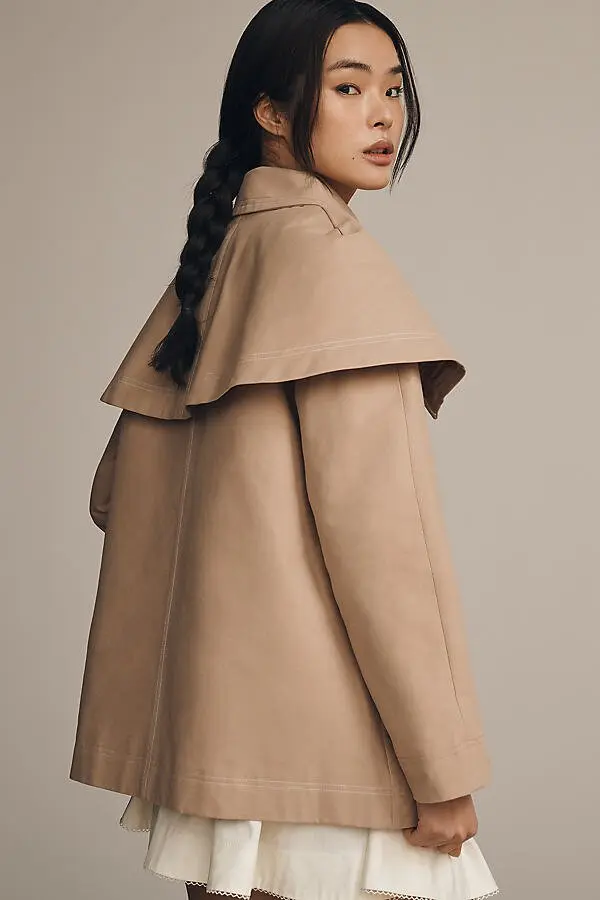 Aligne Ashton Cape Jacket In Beige - 40% Off | Editorialist