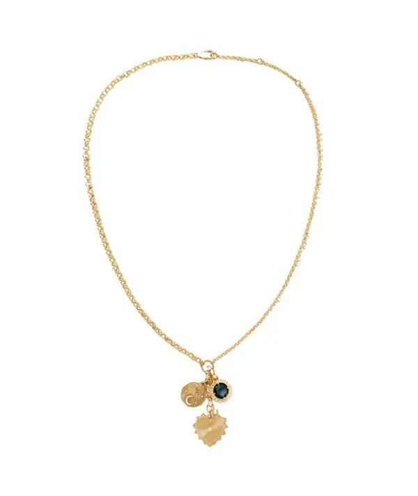 FOUNDRAE Radiating Heart, Karma & Internal Compass Necklace - Gold