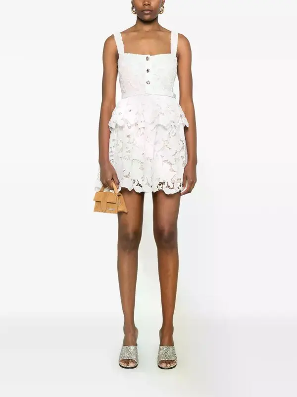 SELF-PORTRAIT Lace Tiered Mini Dress