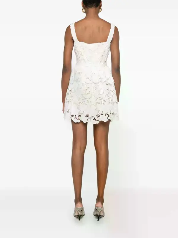 SELF-PORTRAIT Lace Tiered Mini Dress